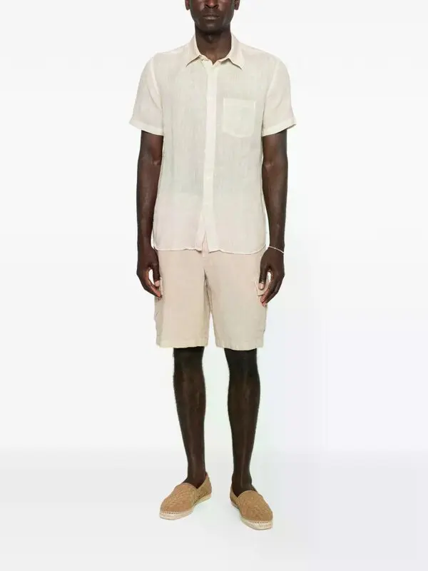 120% Lino Short-sleeve Chest-pocket Shirt - Neutrals