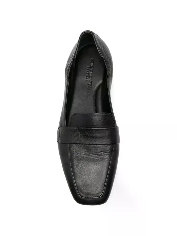 SERGIO MORETTI FIRENZE Square-toe Leather Loafers