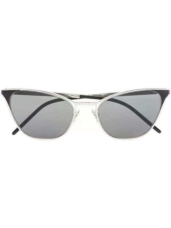 Saint Laurent Cat-eye Silver-tone Sunglasses - Black