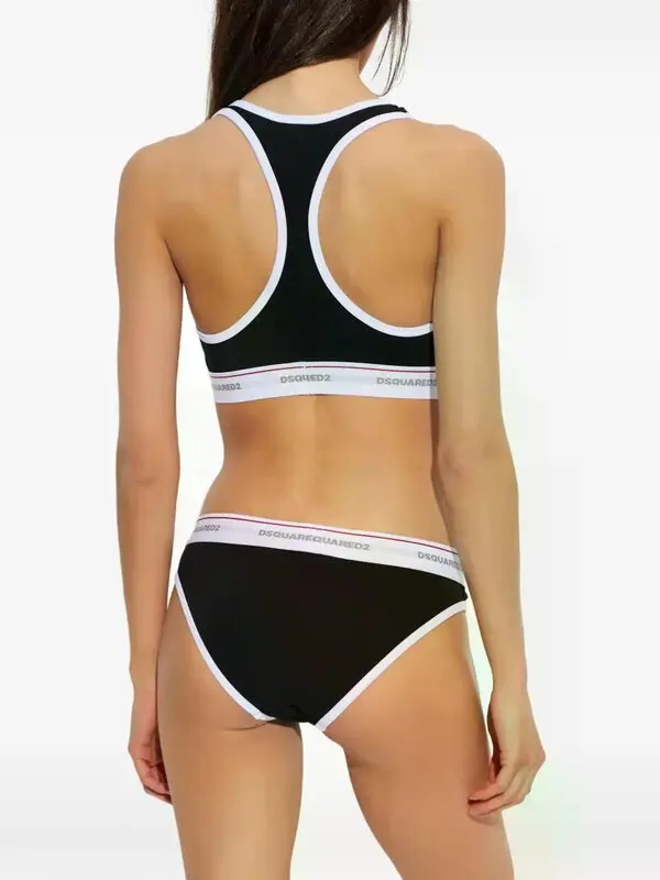 Dsquared2 Logo-tape Racerback Bralette - Black