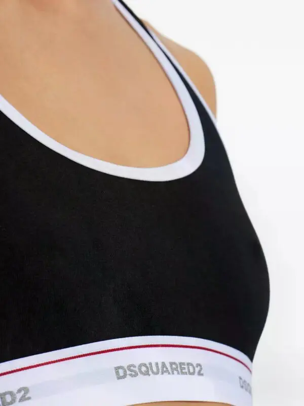 Dsquared2 Logo-tape Racerback Bralette - Black