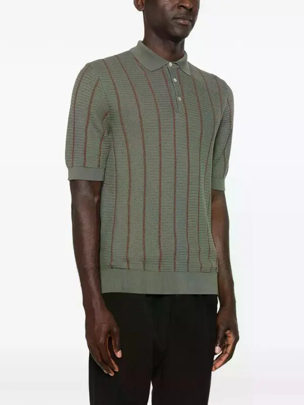 GALLIA Striped Buttoned Polo Shirt