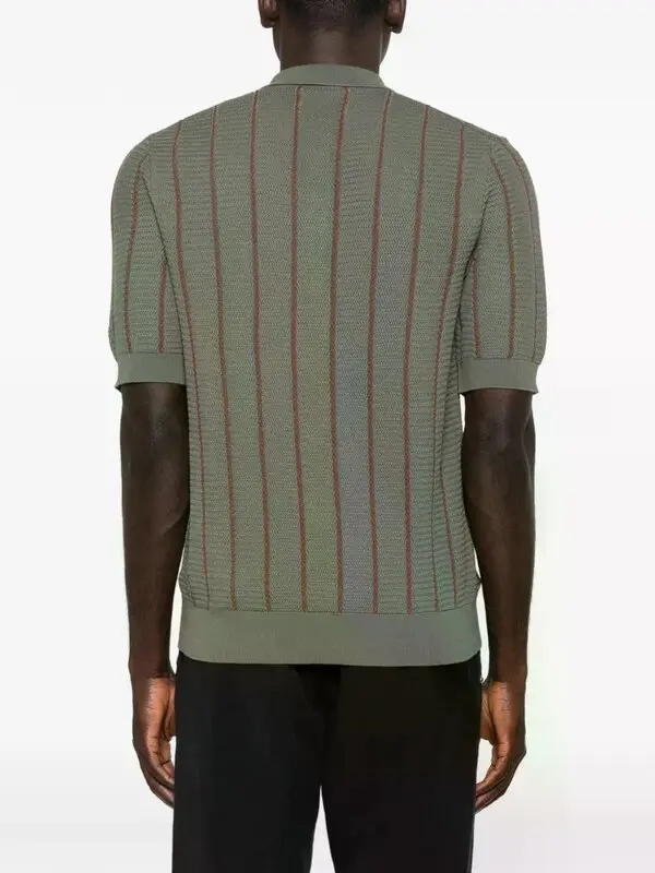 GALLIA Striped Buttoned Polo Shirt