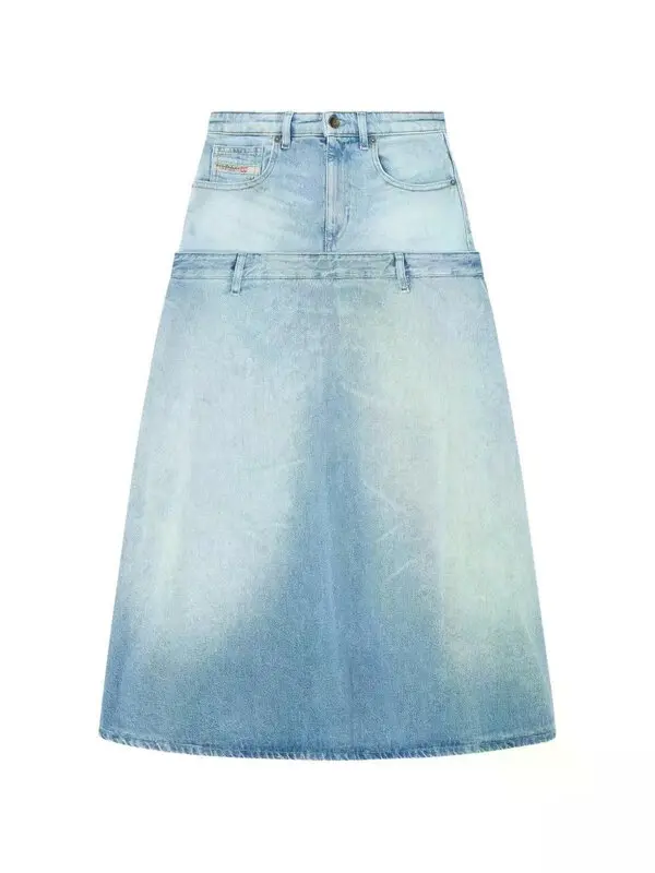 DIESEL® Layered Effect Flared Midi Skirt