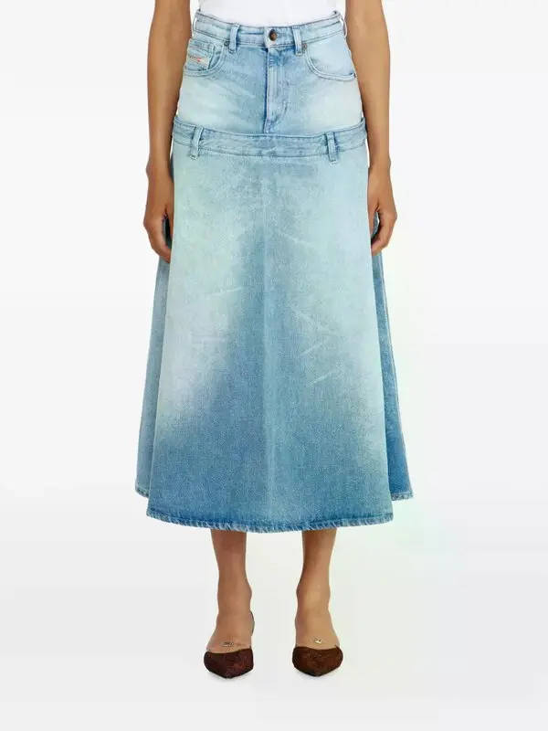 DIESEL® Layered Effect Flared Midi Skirt