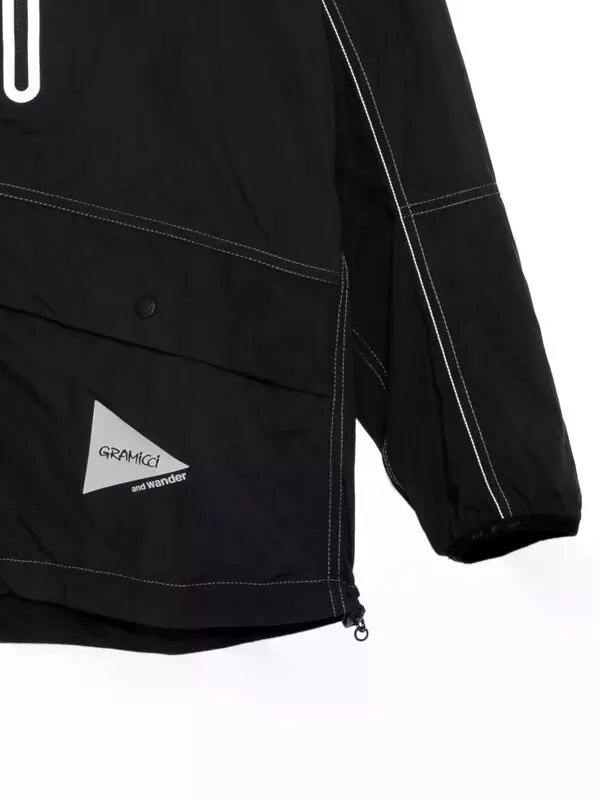 AND WANDER Contrast-stitched Logo-patch Jacket