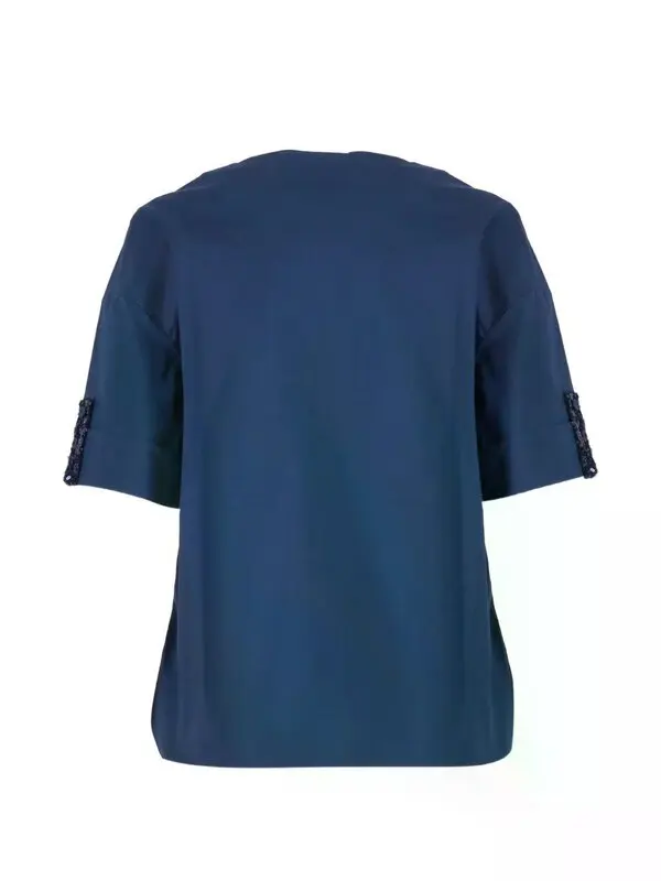 Antonelli Firenze Sequin-embellished Chest-pocket T-shirt - Blue