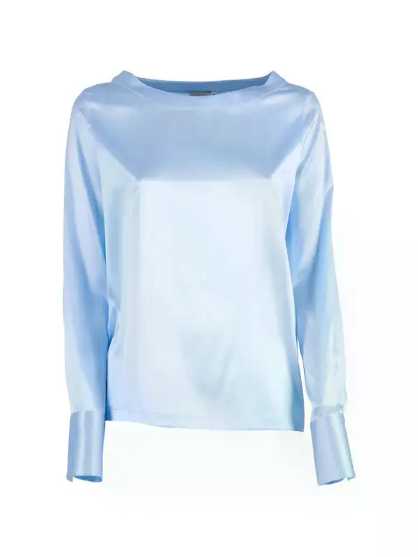MAZZARELLI Satin-finish Long-sleeved Blouse