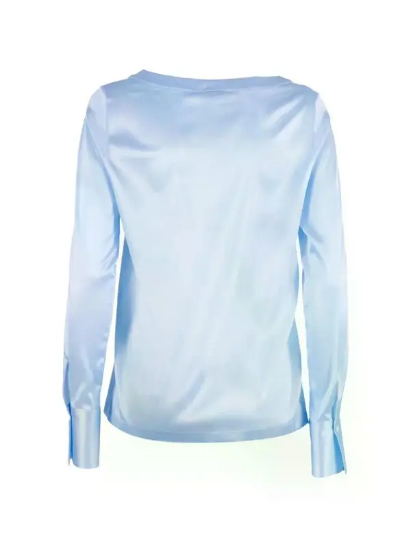 MAZZARELLI Satin-finish Long-sleeved Blouse