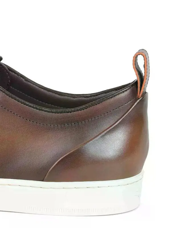 Santoni Logo-debossed Leather Sneakers