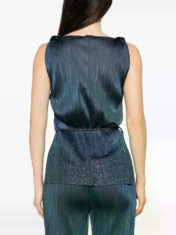 Giorgio Armani Plissé-effect Double-breasted Vest