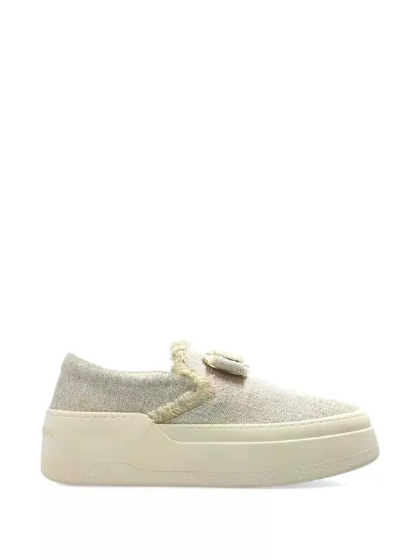FERRAGAMO Fringed Logo-plaque Sneakers