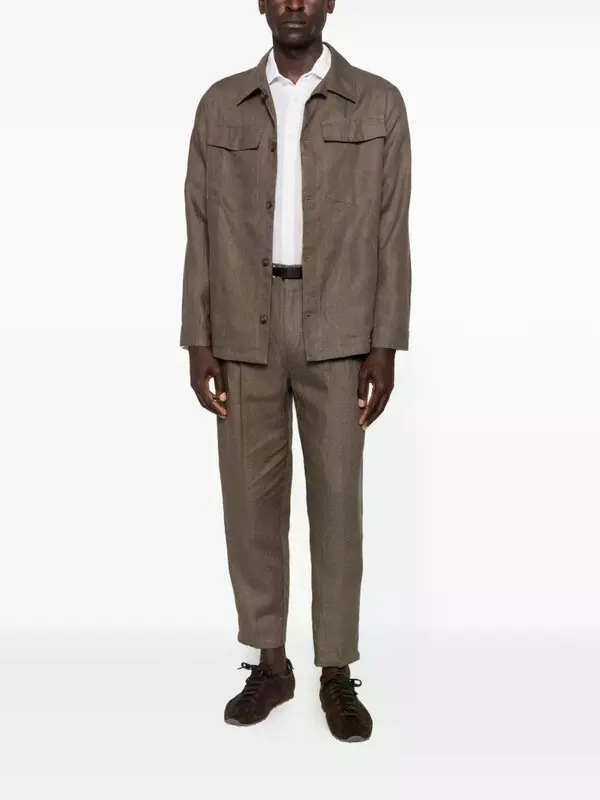 WHITE SAND Buttoned Flap-pockets Jacket