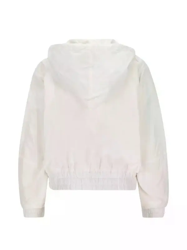 Fendi Hooded Zip-details Jacket - White