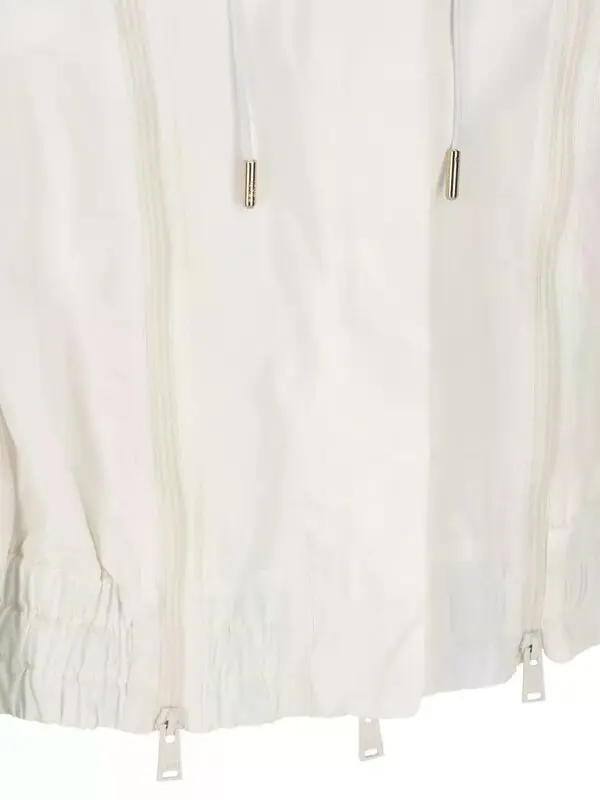 Fendi Hooded Zip-details Jacket - White