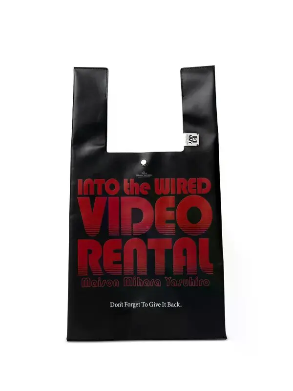 Mihara Yasuhiro Video Rental Print Leather Tote