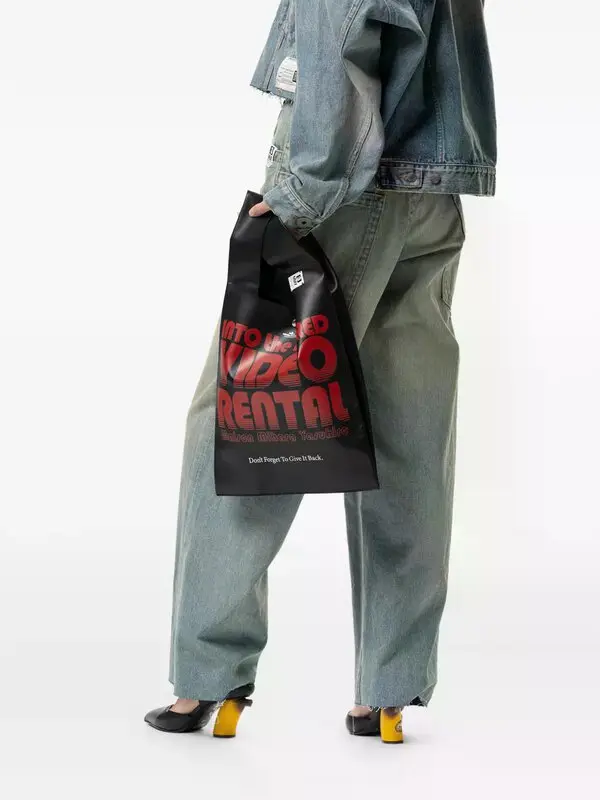 Mihara Yasuhiro Video Rental Print Leather Tote