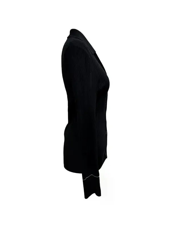 Sandro Ribbed-knit Piped-trim Cardigan