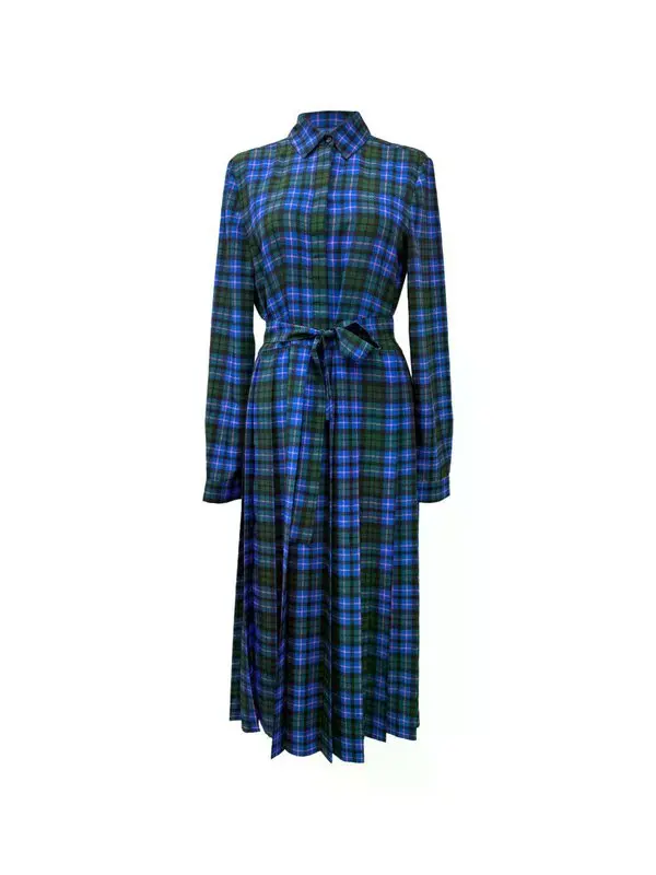MSGM Checked Belted Midi Dress
