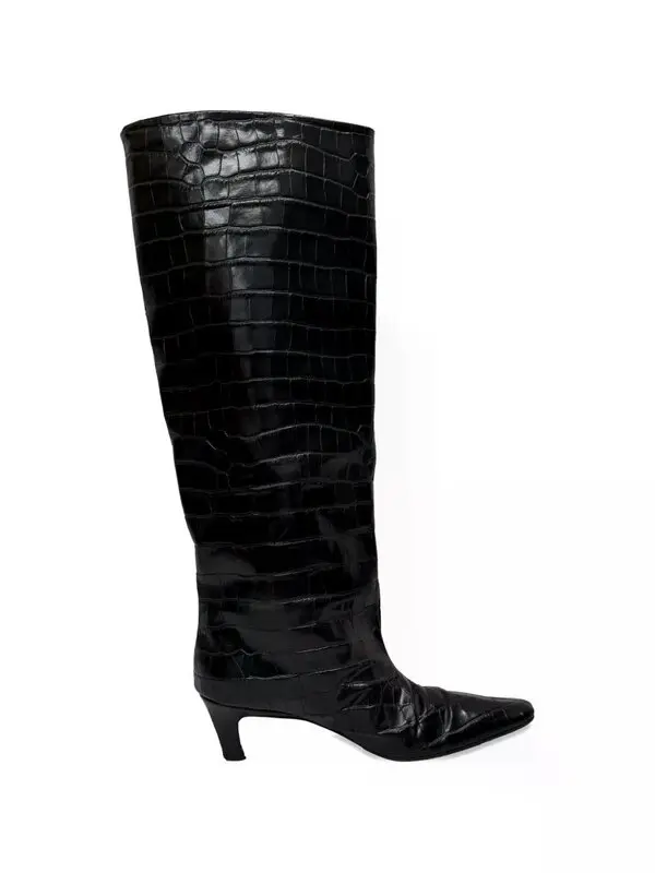 TOTEME Croc-embossed Knee-high Boots