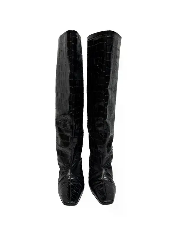TOTEME Croc-embossed Knee-high Boots