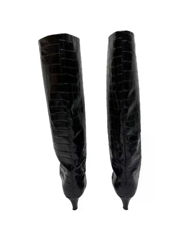 TOTEME Croc-embossed Knee-high Boots