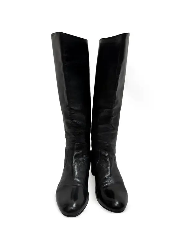 Prada Knee-high Zip-up Leather Boots