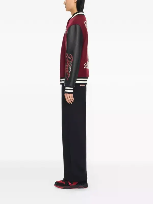 Off-White X Ac Milan Patch-detail Bomber Jacket