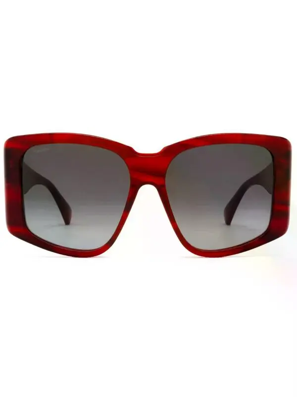 Max Mara Logo-print Oversized Sunglasses - Red