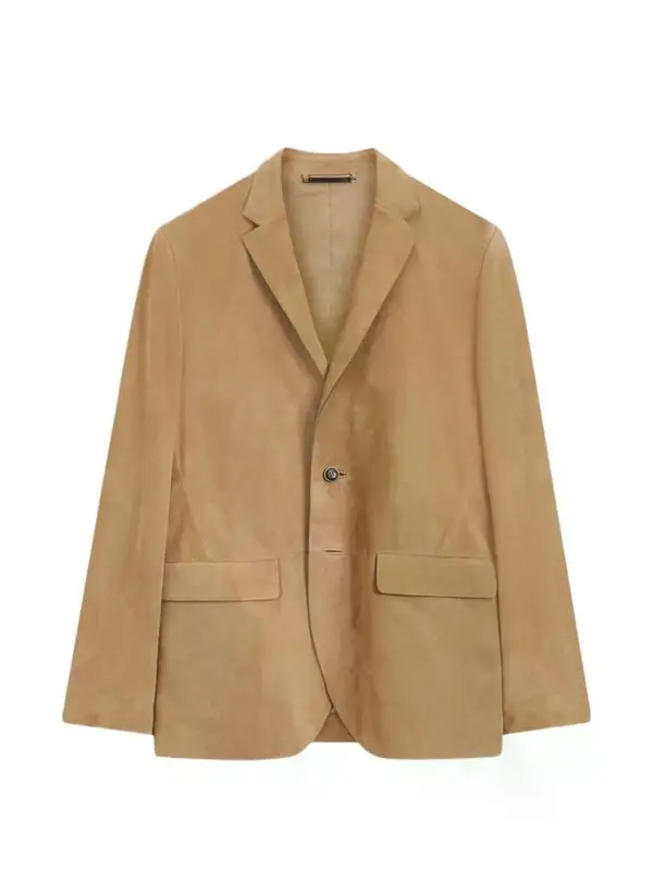 BOSS Single-breasted Suede Blazer - Neutrals