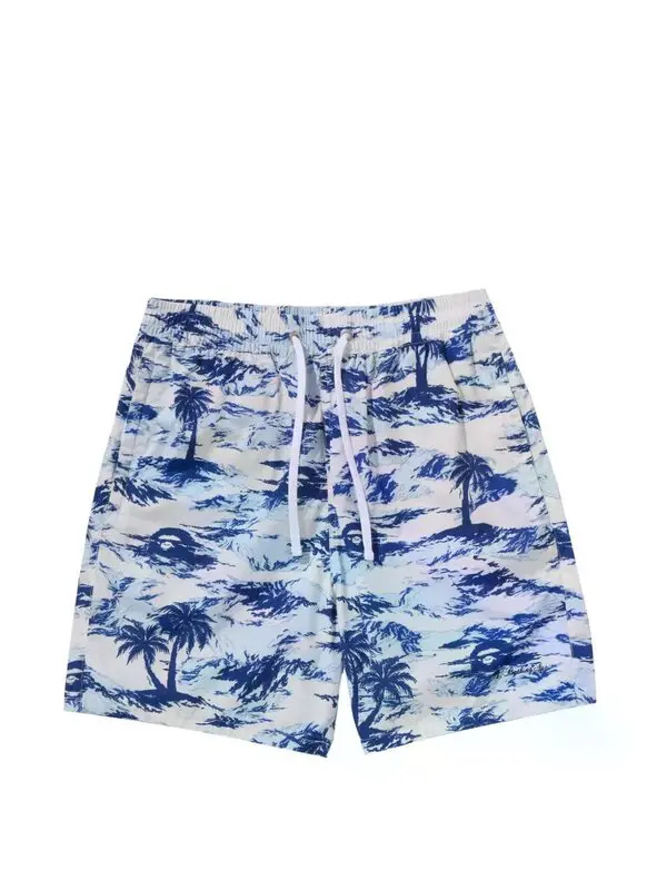A BATHING APE Palm Tree Camo-print Shorts - White