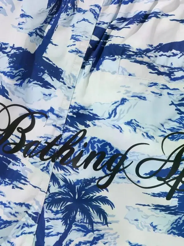 A BATHING APE Palm Tree Camo-print Shorts