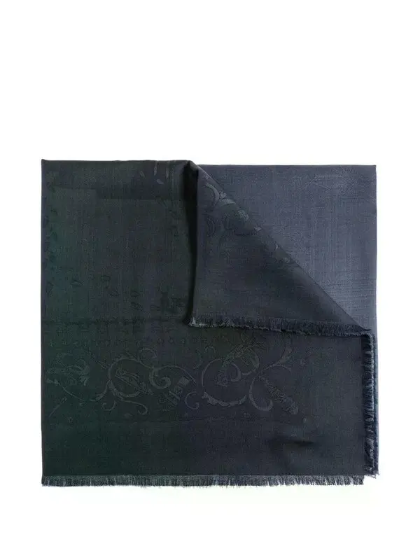 FERRAGAMO Jacquard-patterned Frayed Scarf
