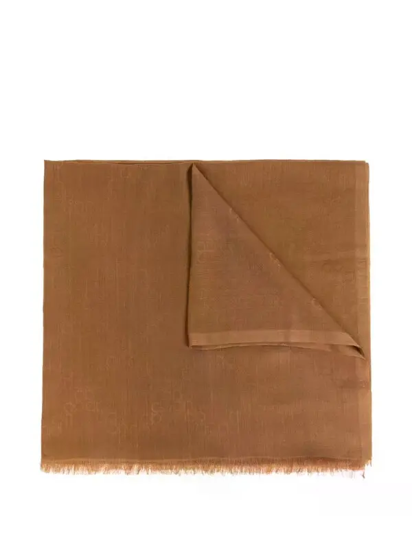 FERRAGAMO Gancini-monogram Frayed Scarf