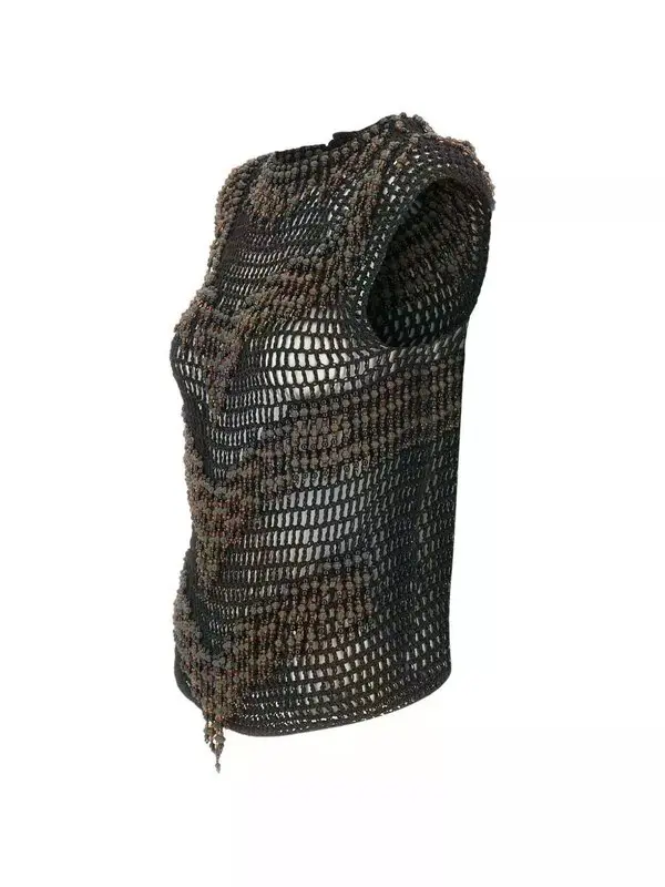 BLESS Amaranto Bead-embellished Crochet Top