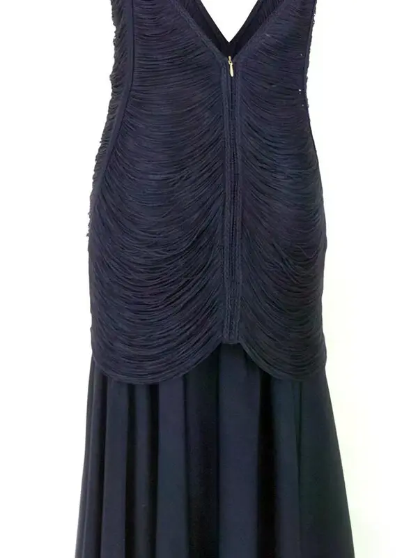 BLESS Nostalgia Fringe-detailed Maxi Dress - Blue