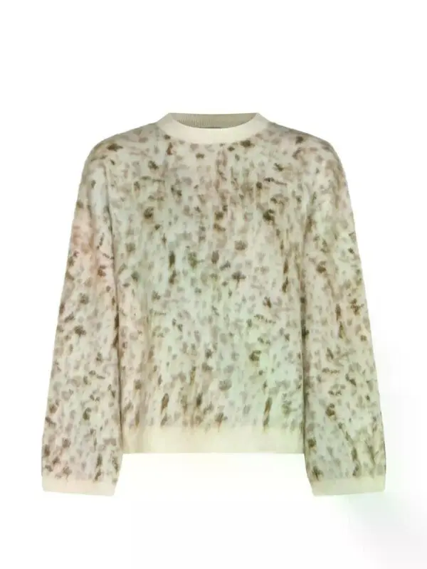 Brunello Cucinelli Leopard-print Mohair-blend Sweater - Neutrals
