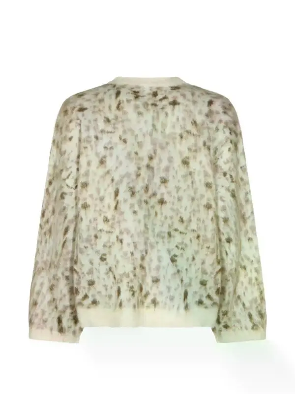 Brunello Cucinelli Leopard-print Mohair-blend Sweater - Neutrals