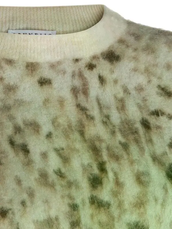 Brunello Cucinelli Leopard-print Mohair-blend Sweater - Neutrals
