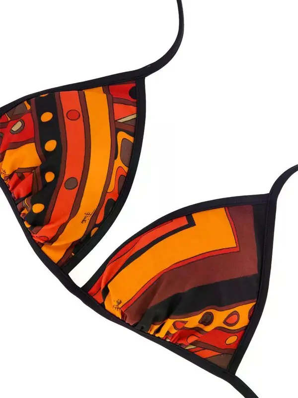 Emilio Pucci Vivara-print Reversible Bikini Top - Orange