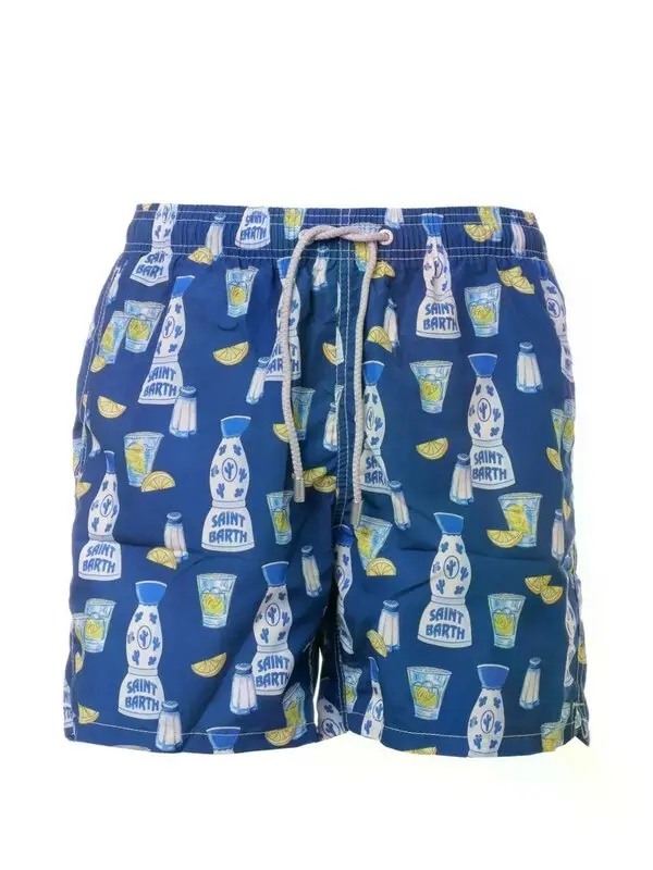 MC2 SAINT BARTH Graphic-print Swim Shorts - Blue