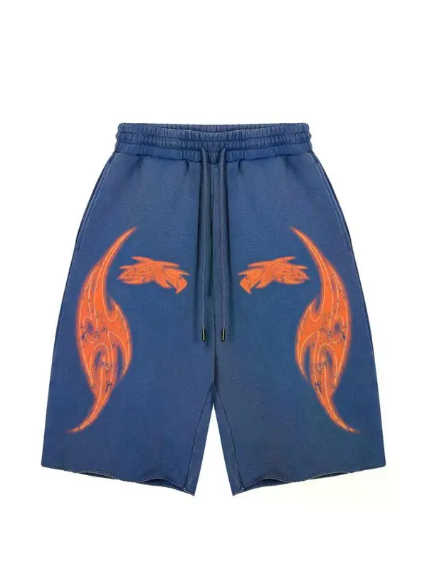 GODMADE Vivid Flame-print Shorts