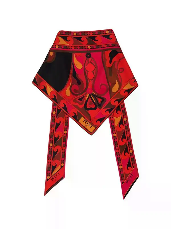 Emilio Pucci Orchidee Iride-print Silk Scarf - Red