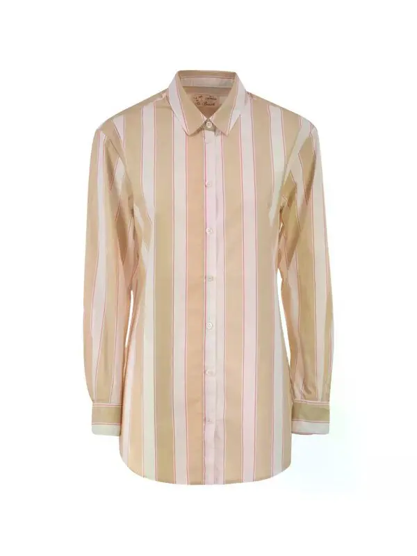 MC2 SAINT BARTH Striped Embroidered-logo Shirt