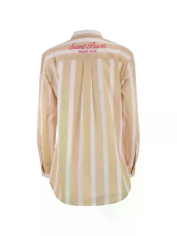 MC2 SAINT BARTH Striped Embroidered-logo Shirt