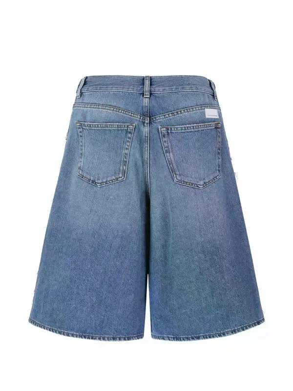 NINE:INTHE:MORNING Panelled Frayed-edge Shorts