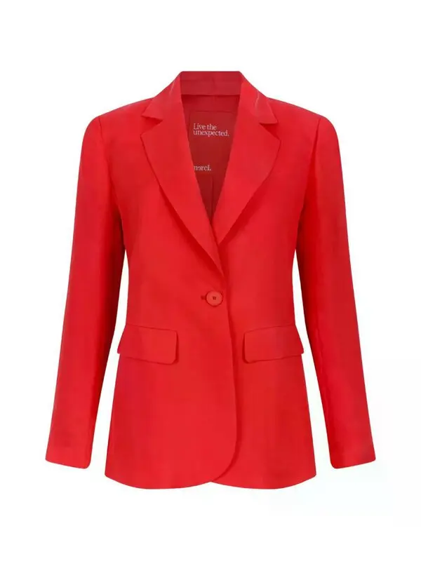 MERCI Single-breasted Notched-lapels Blazer - Red