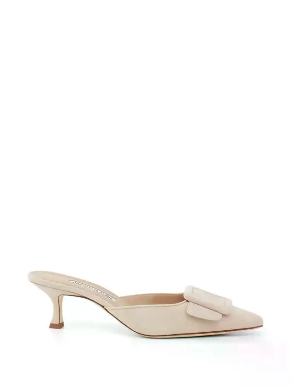 Manolo Blahnik Maysale Suede Mules
