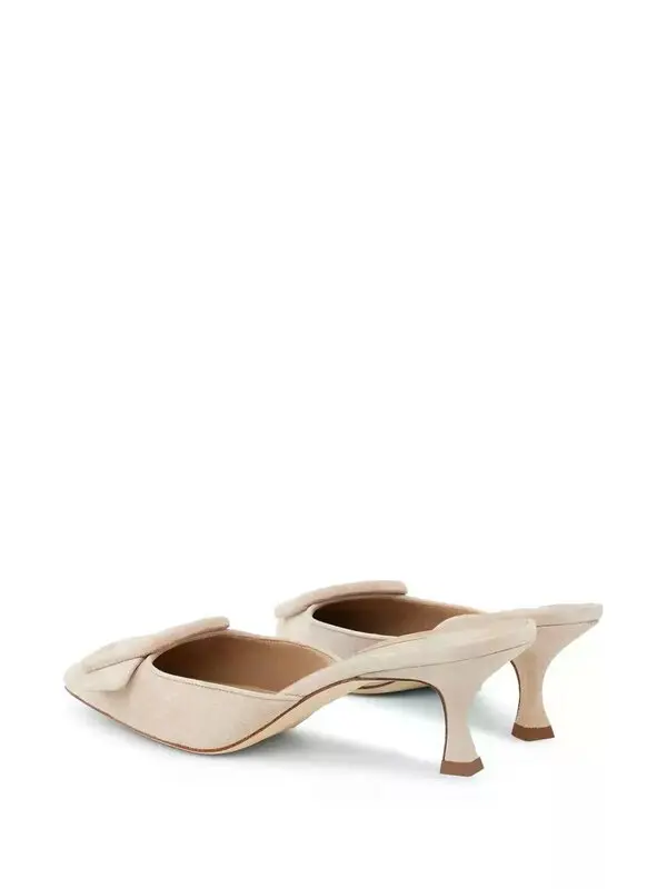 Manolo Blahnik Maysale Suede Mules