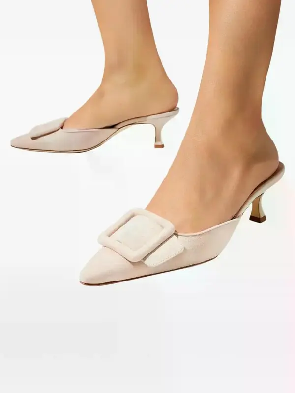 Manolo Blahnik Maysale Suede Mules